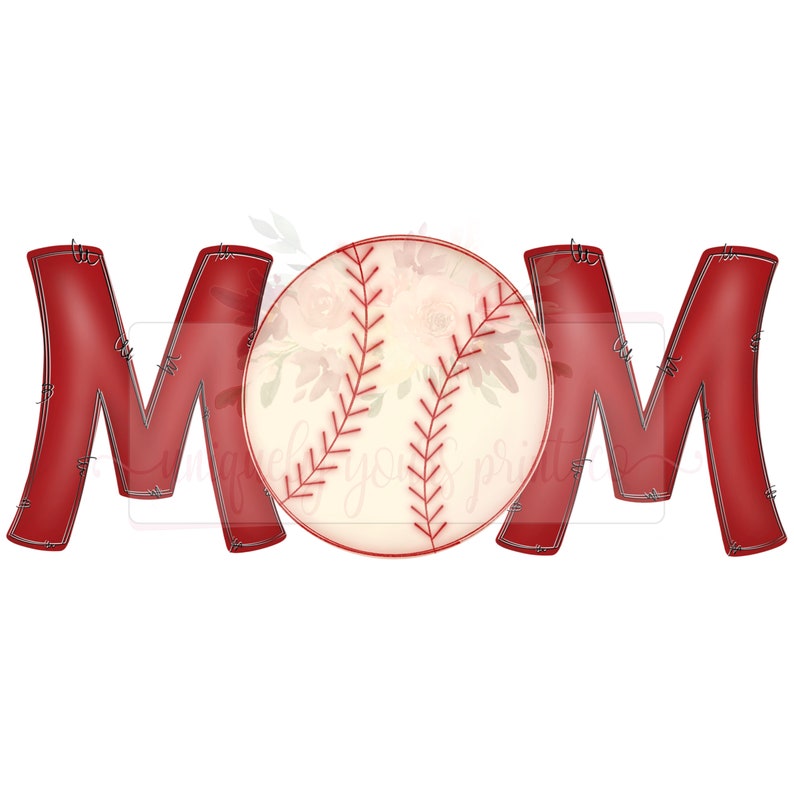 MOM Baseball Doodle Hand Drawn Printable PNG - Etsy
