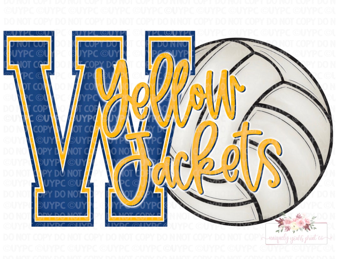 Yellow Jackets Volleyball PNG | Blue & Gold Varsity Design (digital ...