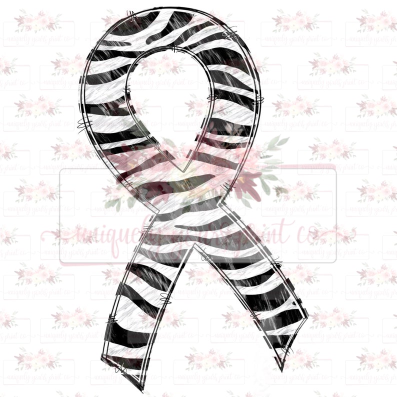 Zebra CVID Awareness Ribbon L Digital Design Instant - Etsy