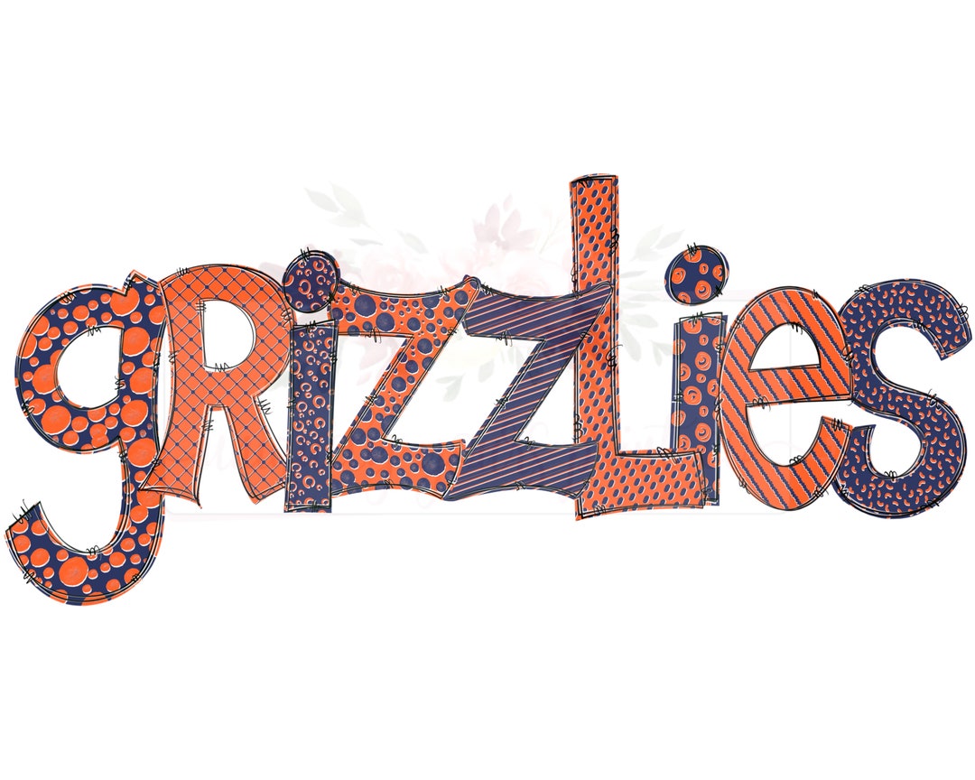 Grizzlies Doodle PNG | JPG | Hand Drawn Design | Sublimation | Mascot ...