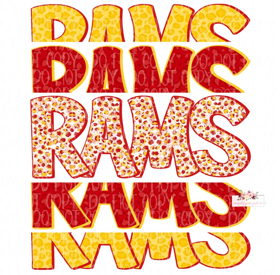 Rams Digital Design | Rams Mascot | Stacked Cheetah Tie Dye & Leopard ...