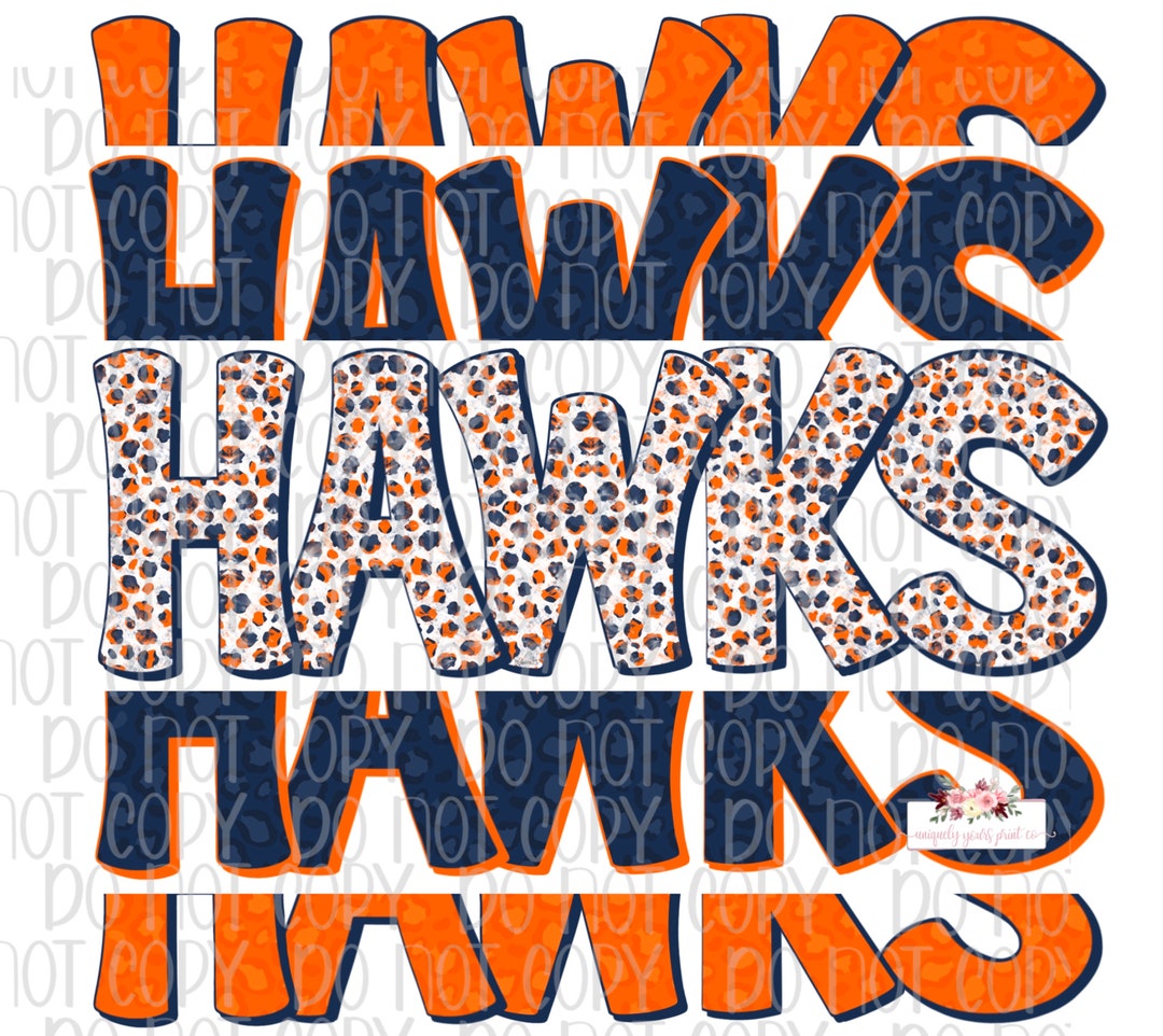 Hawks Digital Design | Navy Blue and Bright Orange Hawk Mascot ...