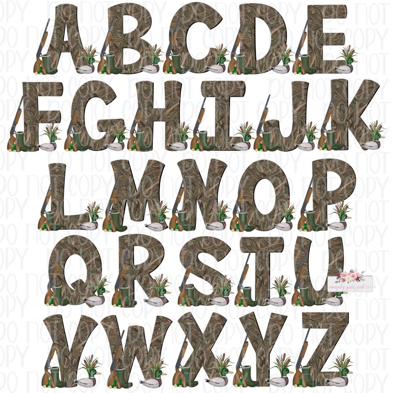 Duck Hunting Alphabet Letters Set 3D Element Letters - Etsy