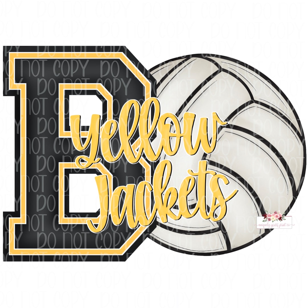 B Yellow Jackets Volleyball Digital Design | Black and Yellow Gold ...