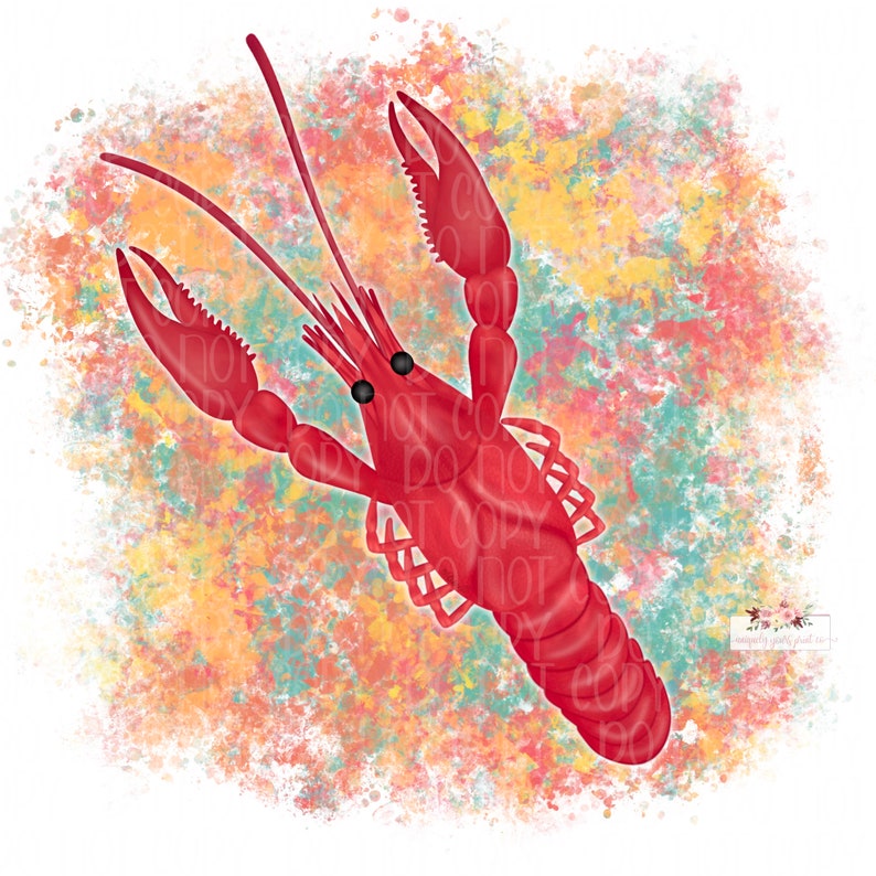 Crawfish Digital Art Download | Watercolor Crawfish | Digital Print ...