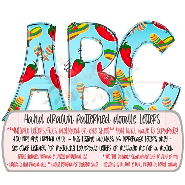 Fiesta Alphabet Letters - Etsy