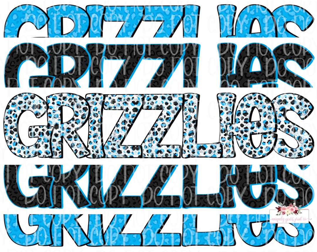 Grizzlies Mascot Digital Design | Stacked Cheetah Tie Dye & Leopard ...