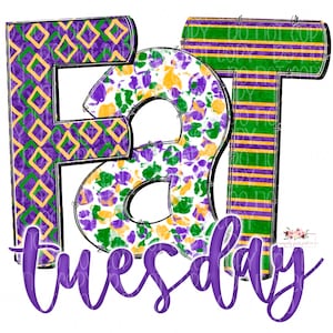 Fat Tuesday Digital Design | Mardi Gras PNG | Hand Drawn Design ...