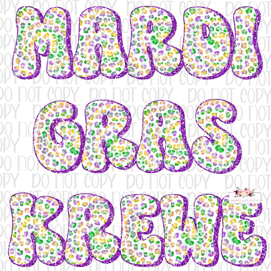 Mardi Gras Krewe Digital Design | Cheetah Tie Dye and Glitter Pattern ...