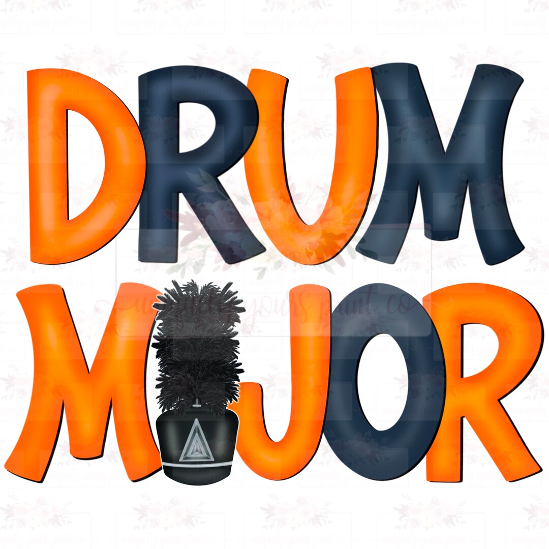 Orange and Navy Drum Major Doodle (digital Download) - Etsy