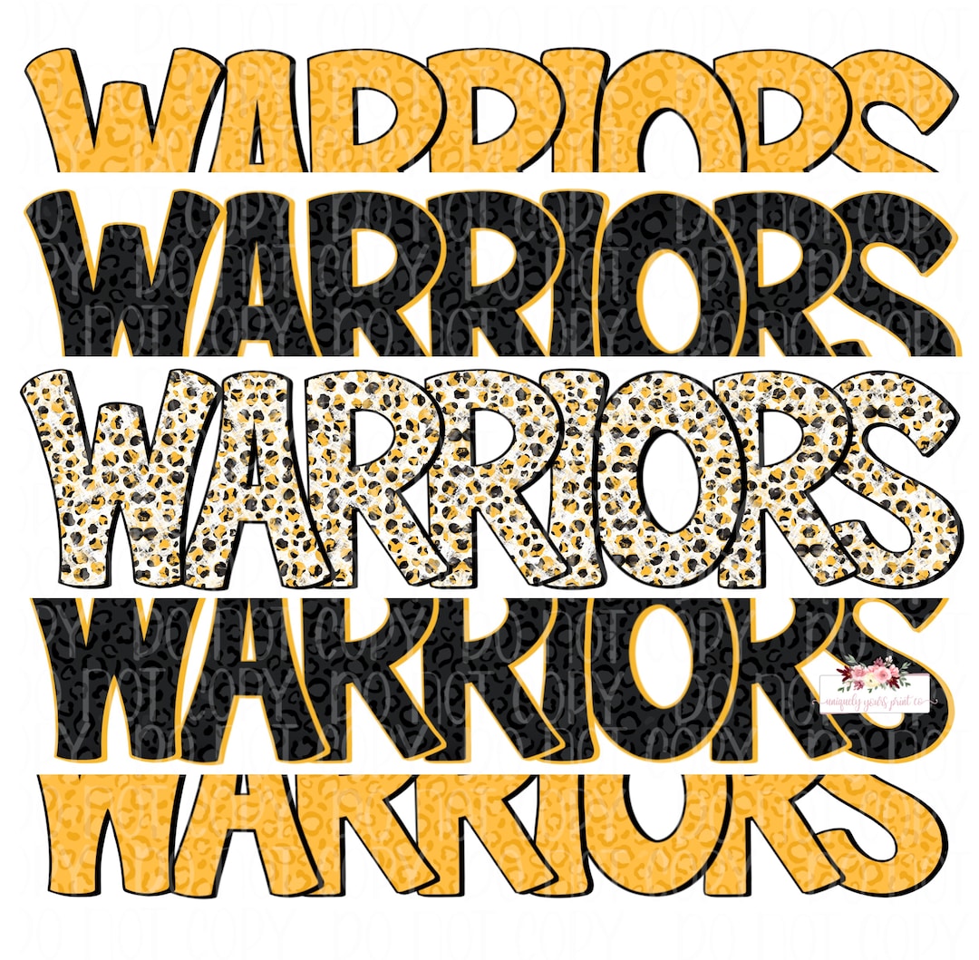Warriors Digital Design | Warriors School Mascot | Stacked Cheetah Tie ...