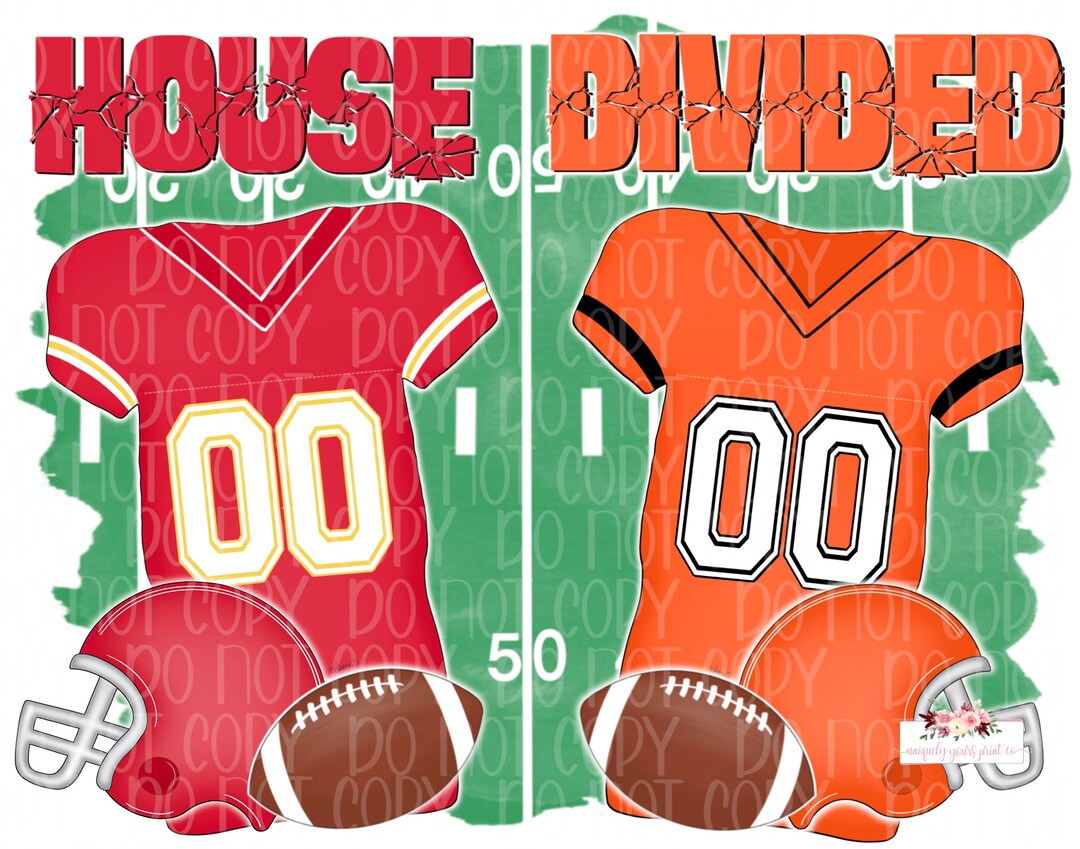 House Divided Football Digital Design | Red Yellow Vs Orange Black ...