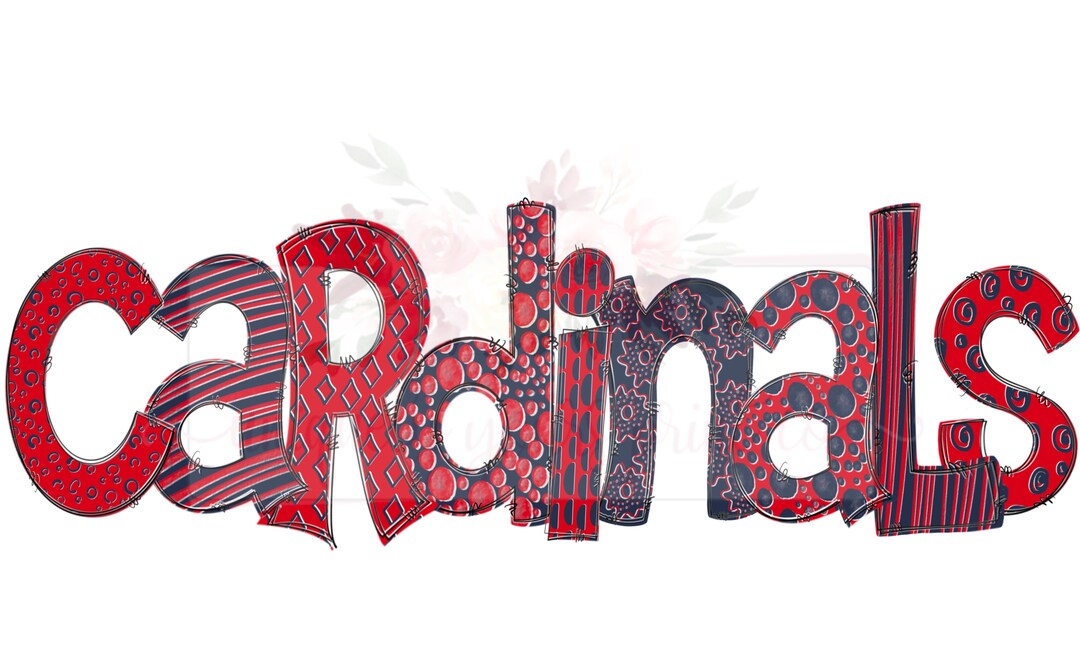 Cardinals Doodle PNG JPG Hand Drawn Design Sublimation Mascot Doodle ...