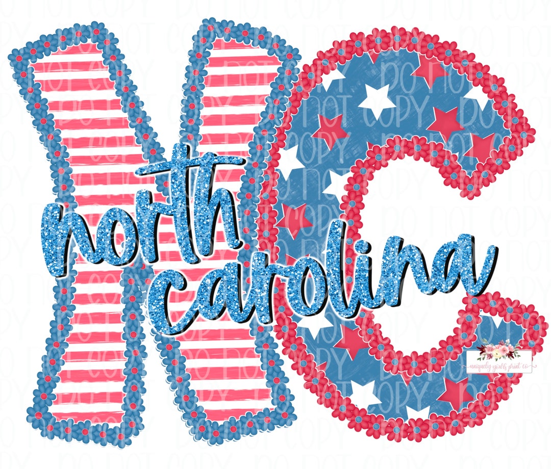 North Carolina Digital Design | Patriotic Floral Glitter| | Floral SC ...