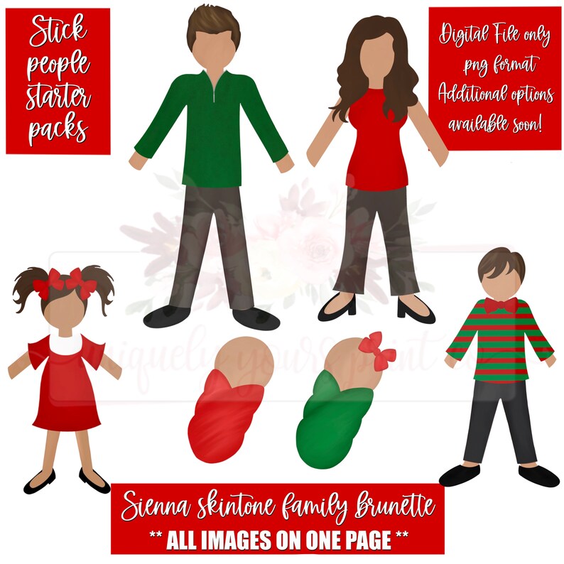 Stick People Starter Set PNG Sienna Skin Tone Hand Drawn - Etsy