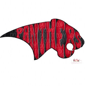 Red and Black Panthers Mascot Doodle Digital Design | Hand Drawn ...