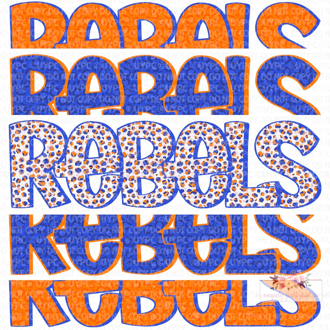Rebels Digital Design | Royal Blue and Orange Rebels Mascot | Stacked ...