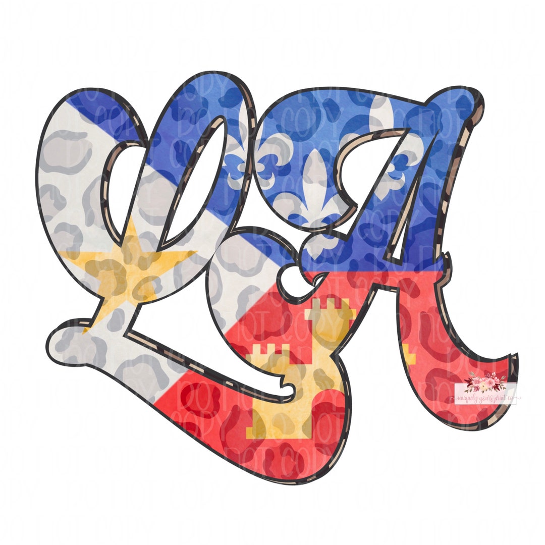 Acadian Flag Leopard Shadow Louisiana Digital Design | Bright Color ...