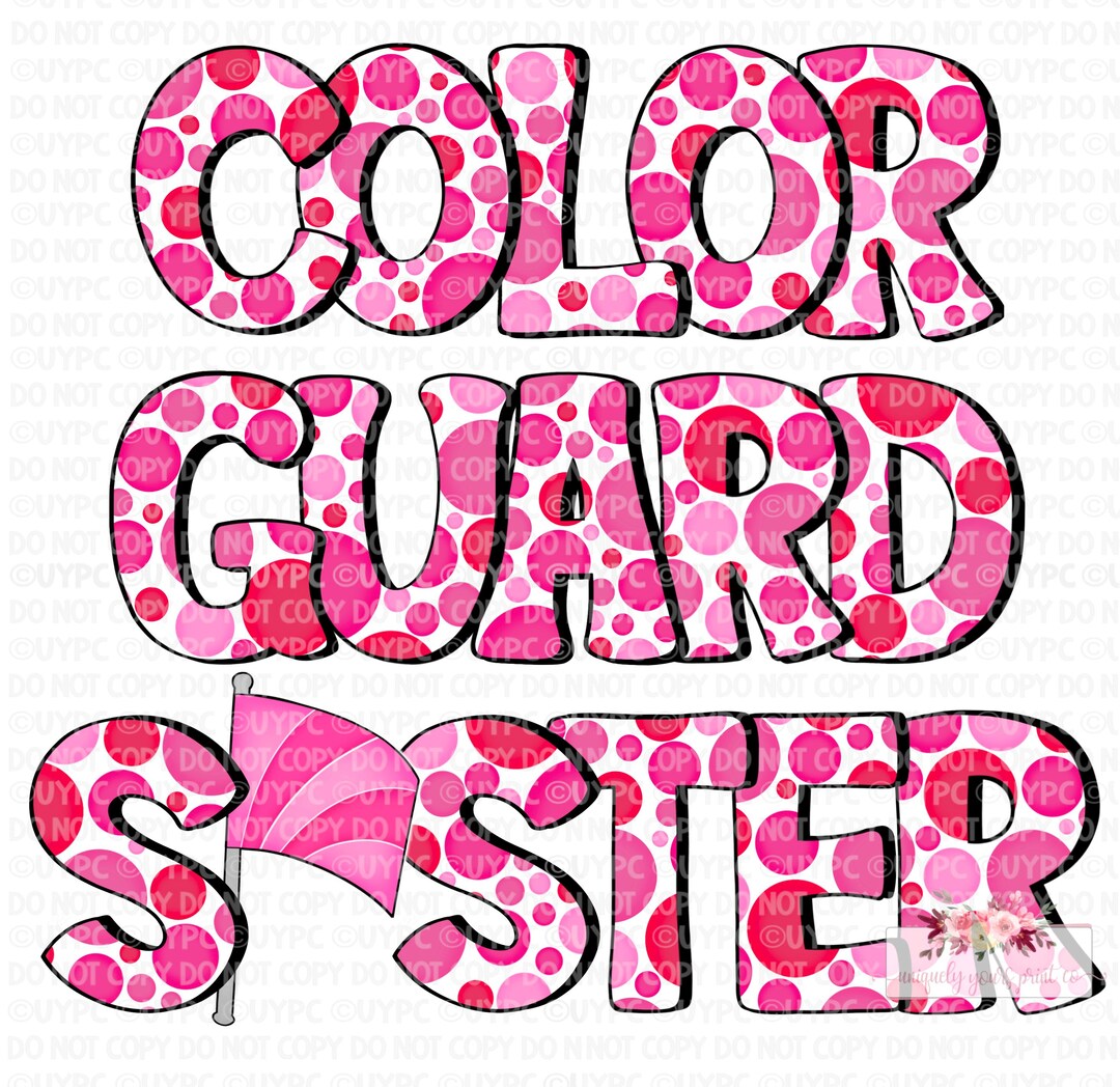 Color Guard Sister Pink Dots Digital Design| PNG | Pink L Digital ...