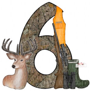 Number 6 Deer Hunting Elements Digital Design | Deer Hunting 6 | PNG ...