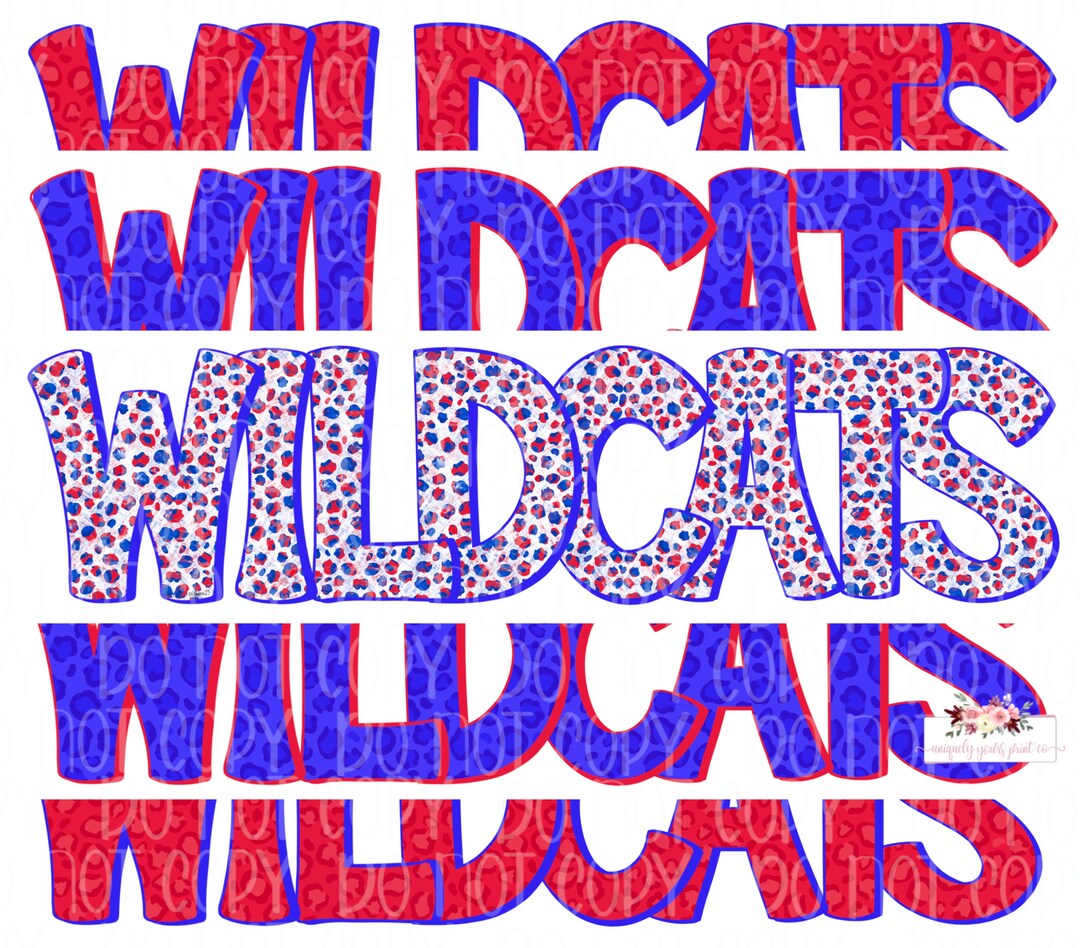 Wildcats Digital Design | Wildcats Mascot | Stacked Cheetah Tie Dye ...