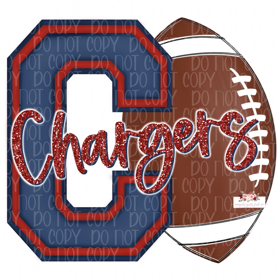 Varsity C Chargers Football Design | Navy and Red PNG (digital Download ...