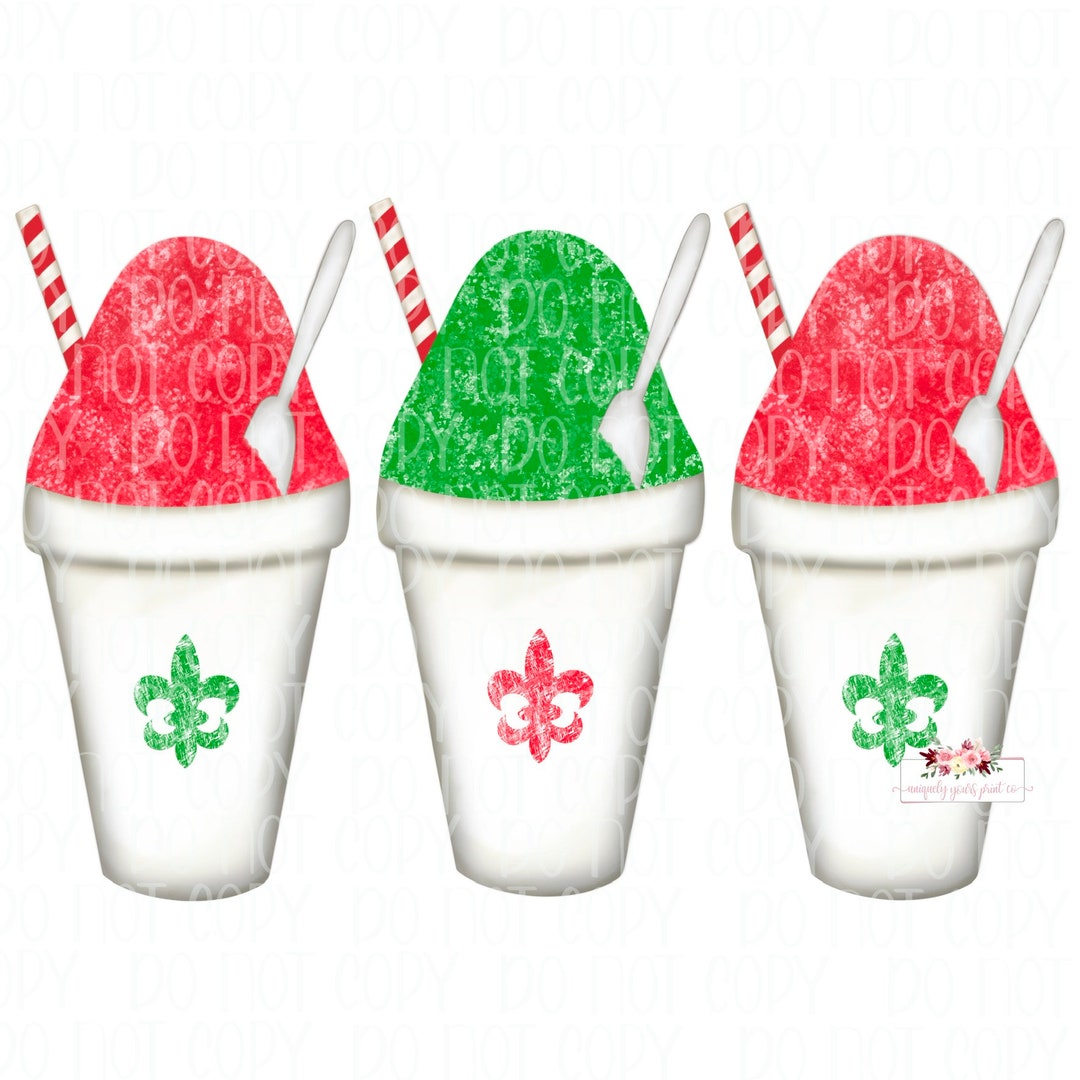 Red Green Red Snoball Trio PNG | Hand Drawn Design | Sublimation | NOLA ...