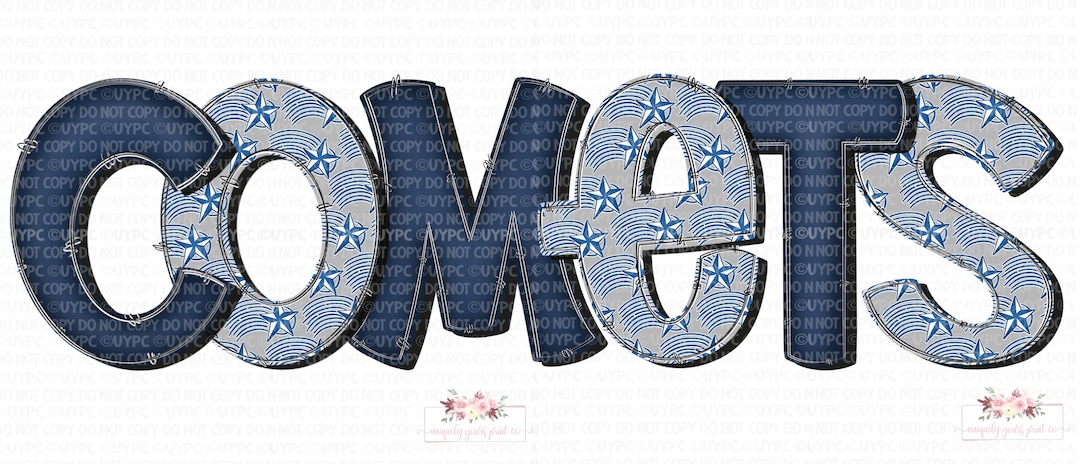 Comets Digital Design | Pattern Filled Royals Mascot Doodle | Digital ...