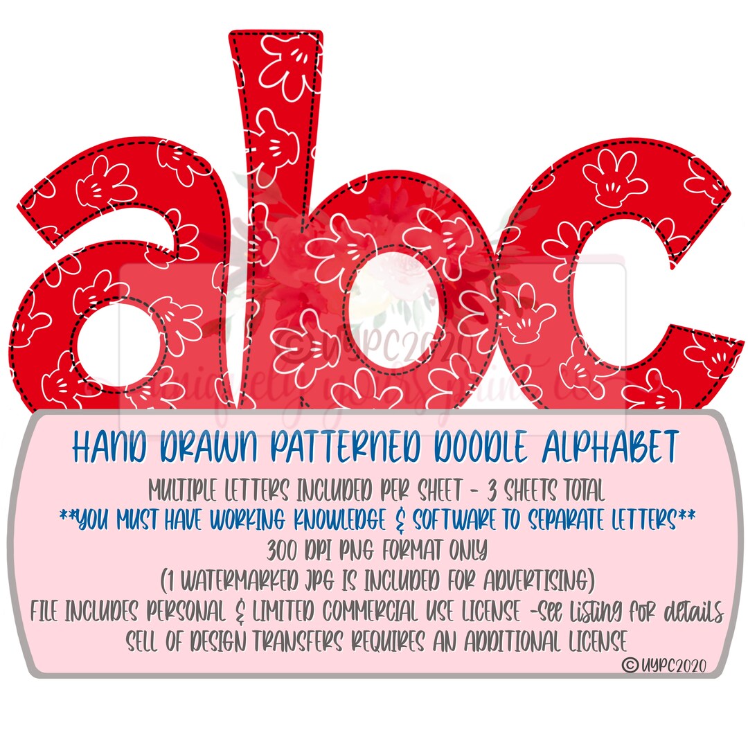 Red With White Gloves Alpha Pack| Hand Drawn| Printable | PNG ...