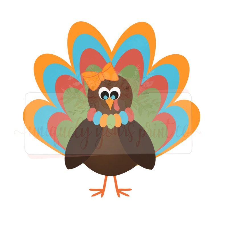 Girl Turkey PNG Thanksgiving Sublimation Fall Printable - Etsy