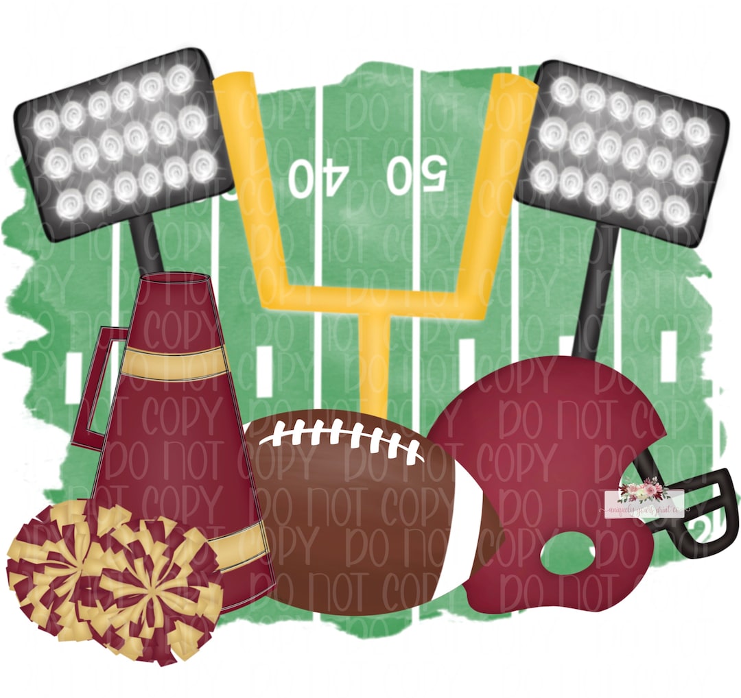 Maroon & Gold Cheer and Football Digital Design | Pee Wee Football ...