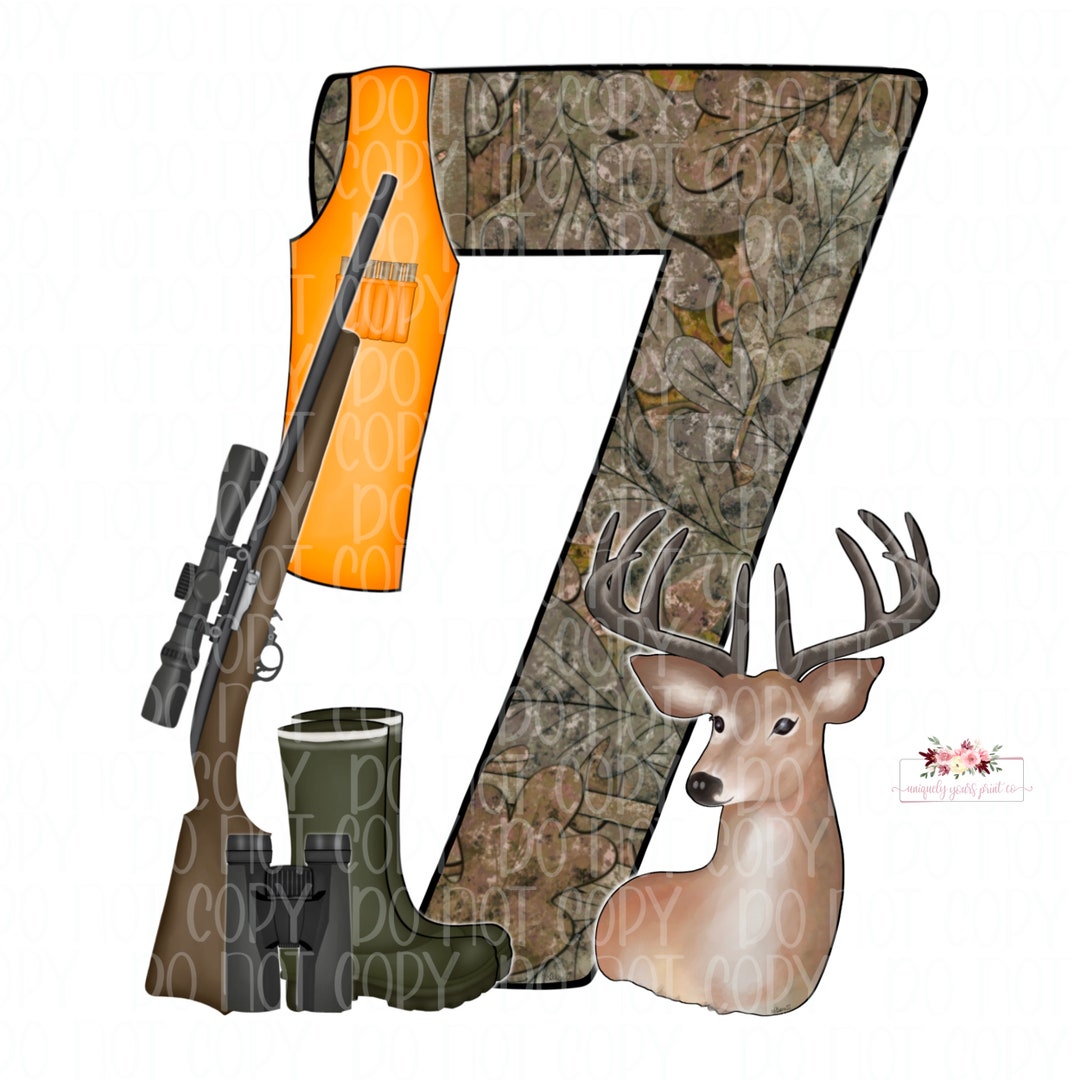 Number 7 Deer Hunting Elements Digital Design | Deer Hunting 5 | PNG ...