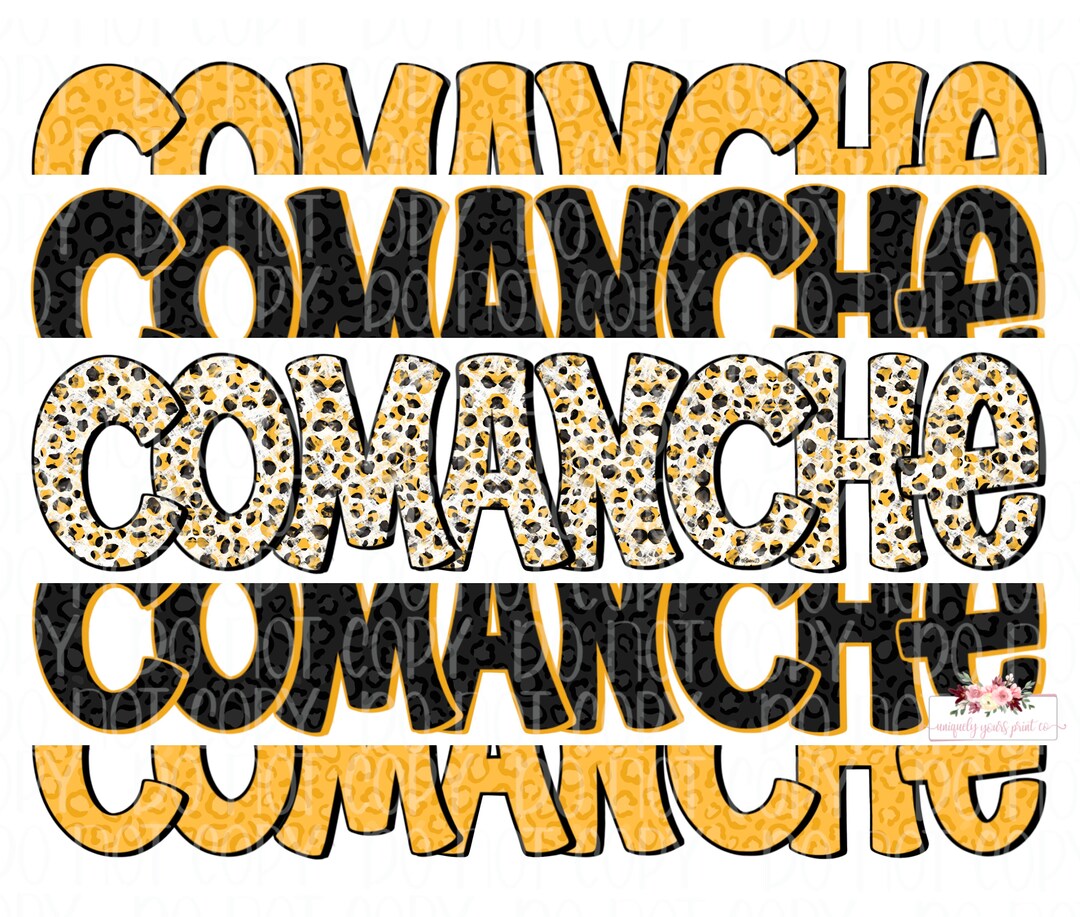Comanche School Mascot Digital Design | Stacked Cheetah Tie Dye ...
