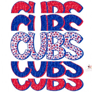 Cubs Digital Design | Red and Royal Blue Cub School Mascot | Stacked ...