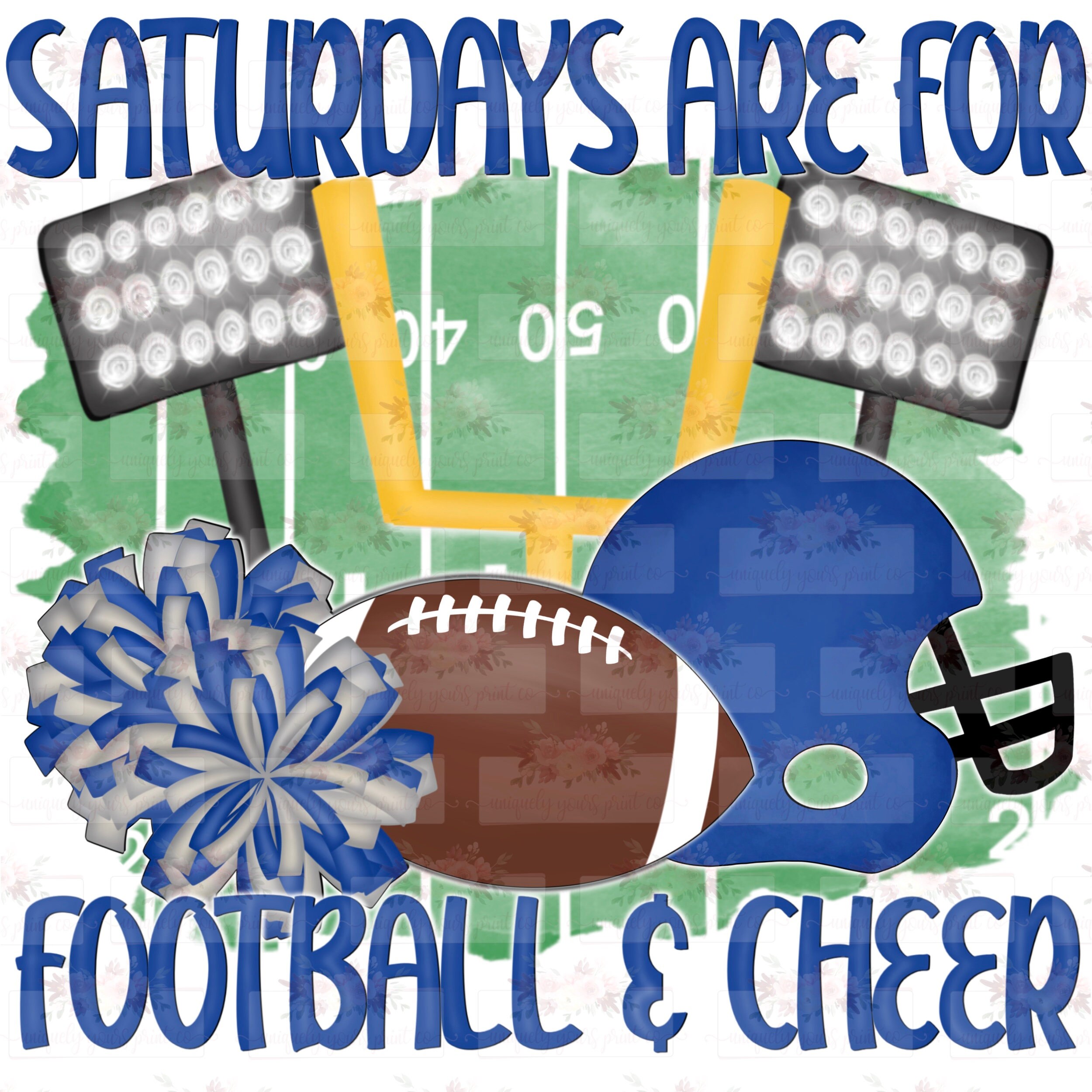 Blue & Gray Cheer and Football Digital Design Saturdays Are - Etsy