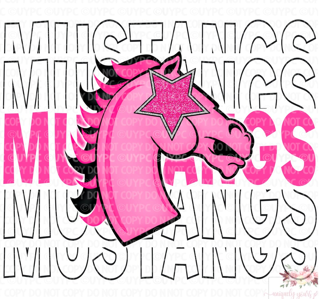 Pink Mustangs Mascot PNG | School Spirit Graphic (digital Download) - Etsy