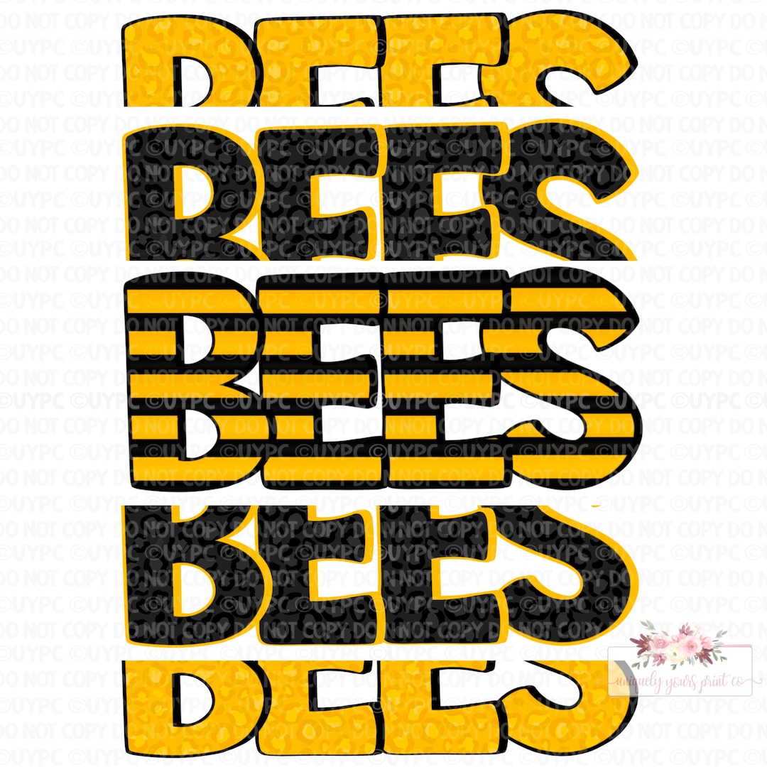 Bees Digital Design | Bee School Mascot | Stacked Leopard | Digital ...