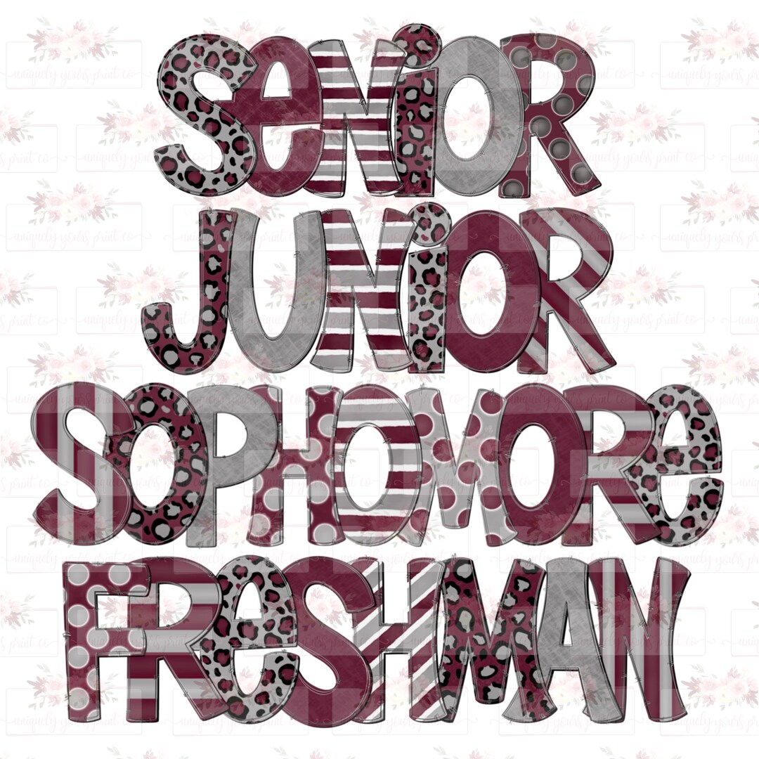 Maroon and Gray Class Doodles | Senior, Junior, Sophomore & Freshman ...