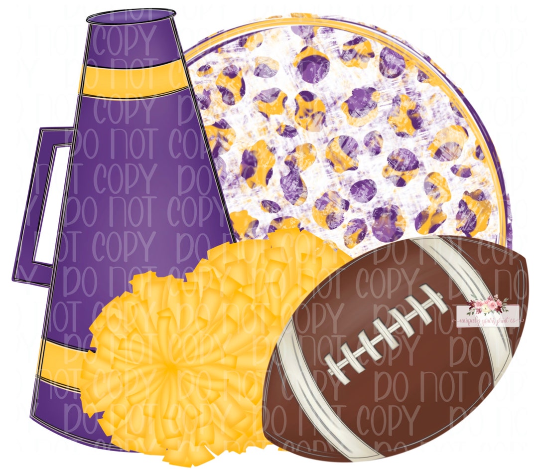 Purple and Gold Football Cheer Digital Design | Cheetah Tie Dye Circle ...