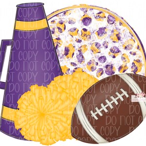Purple and Gold Football Cheer Digital Design | Cheetah Tie Dye Circle ...