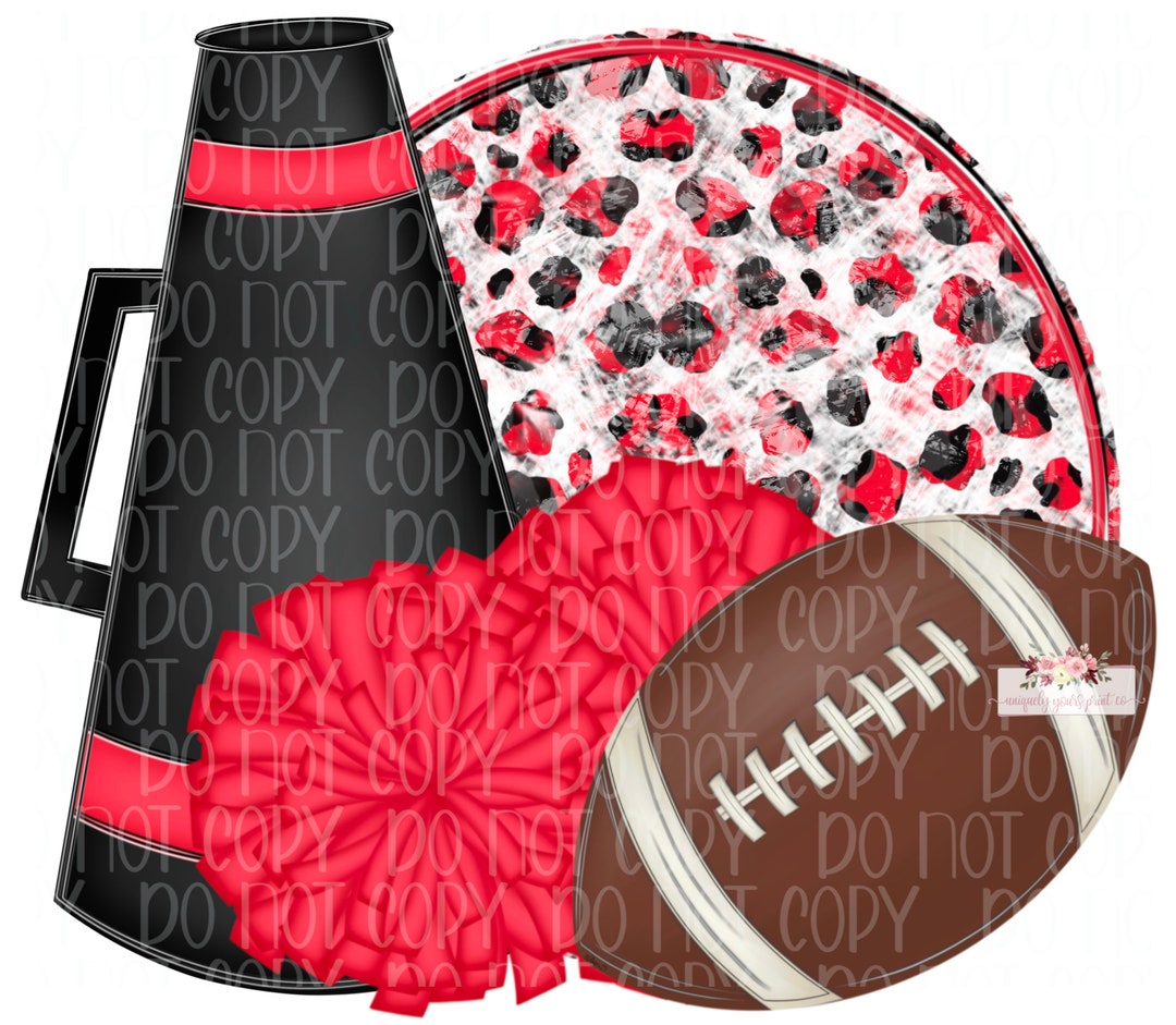 Cheetah Tie Dye Football Cheer Design | Red & Black (digital Download ...