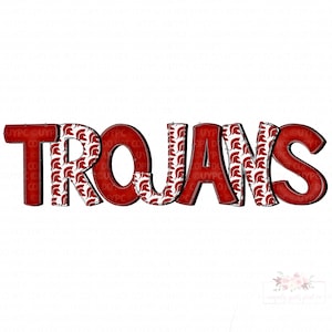 Trojans Digital Design | Pattern Filled Trojans Mascot Doodle | Digital ...