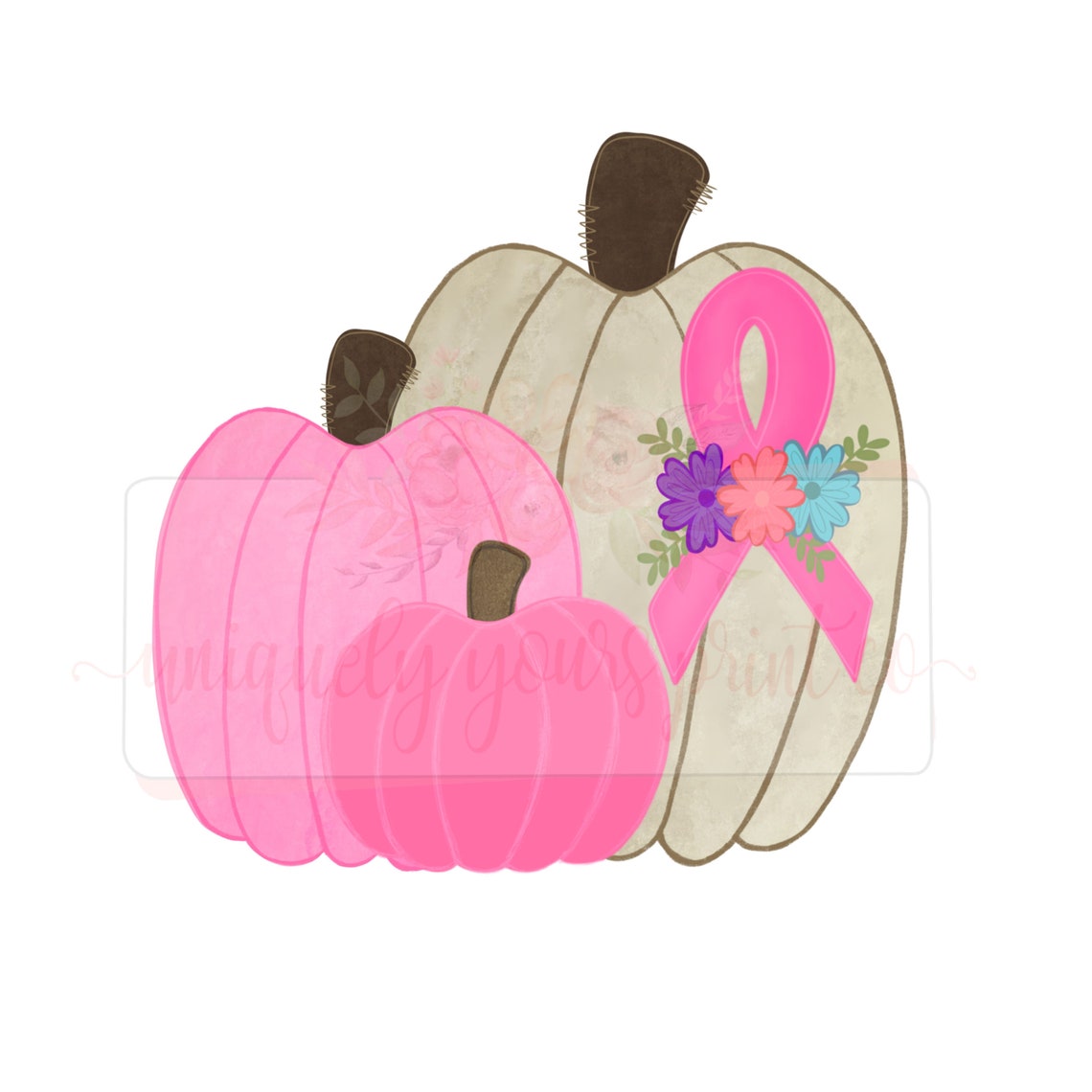 Pink Pumpkin Trio Breast Cancer Awareness L Digital Download - Etsy