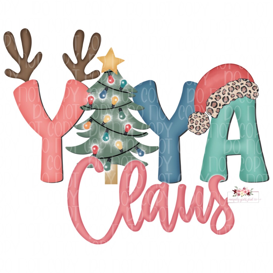 Yaya Claus Digital Design | PNG | Antlers Gift Snowman & Santa Hats ...