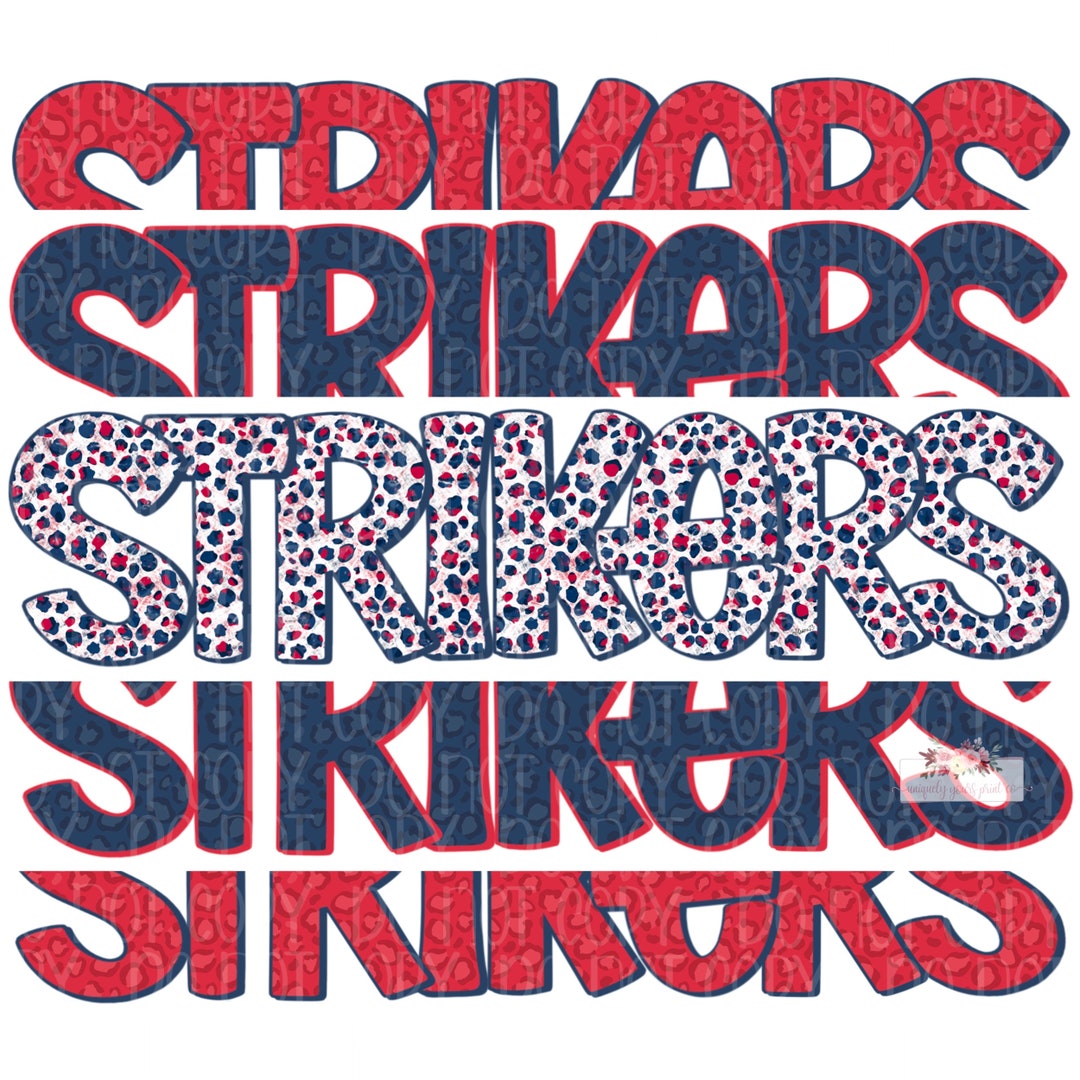 Strikers Digital Design | Red White Blue Striker School Mascot ...