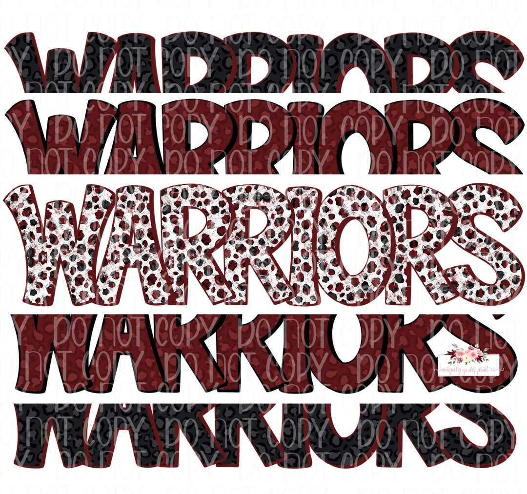 Warriors Digital Design | Warriors School Mascot | Stacked Cheetah Tie ...