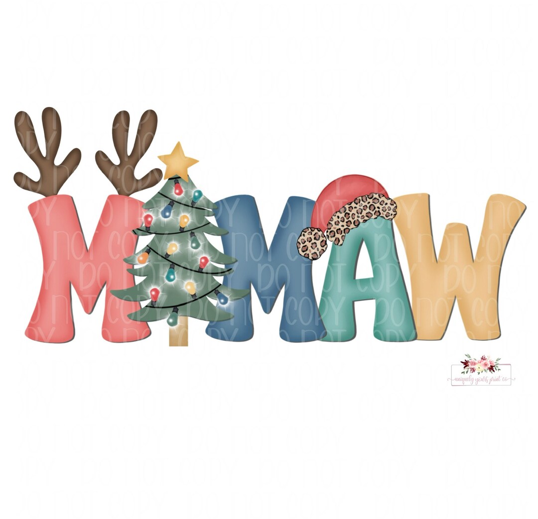 Christmas Mamaw Digital Design PNG Reindeer Christmas Tree Leopard ...