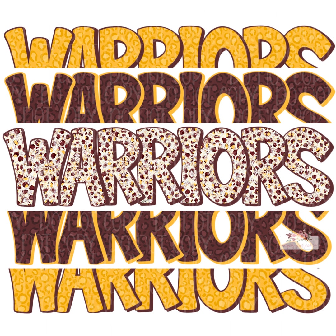 Warriors Digital Design | Warriors School Mascot | Stacked Cheetah Tie ...