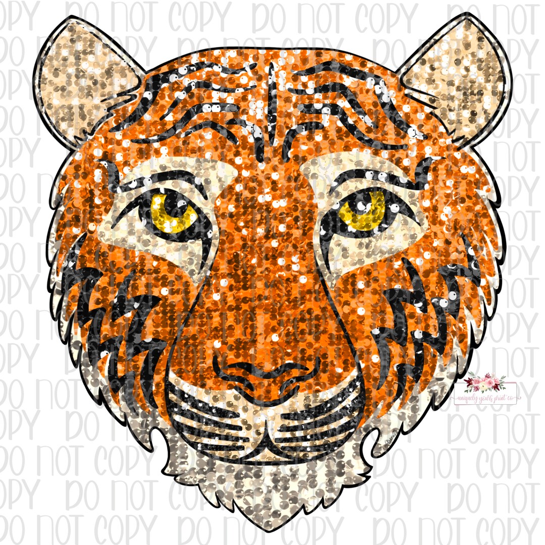 Sequin Tiger Digital Design | Sparkle Sequin Bengal Digital Design ...
