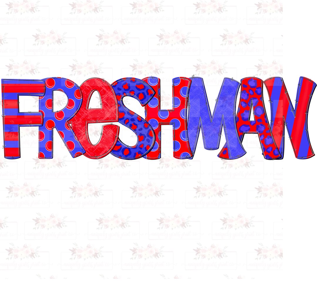 Red and Royal Blue Freshman Doodles | Freshman PNG | Hand Drawn ...